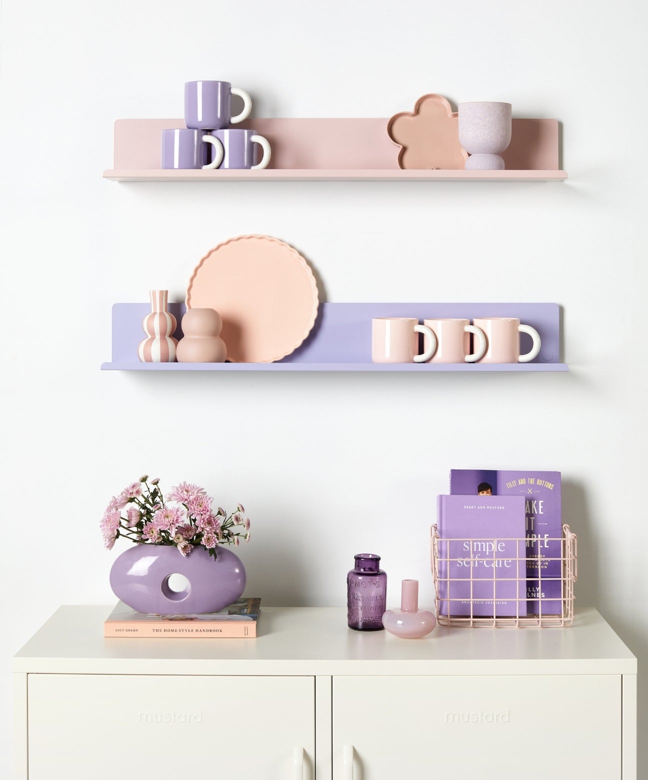The Ledge in Blush Large • Pink Floating Wall Shelf • Mustard Made ...